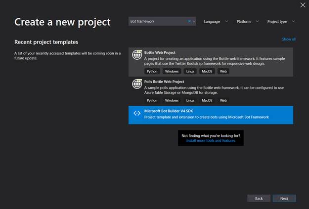 Getting Started With Microsoft Bot Using Visual Studio 2019